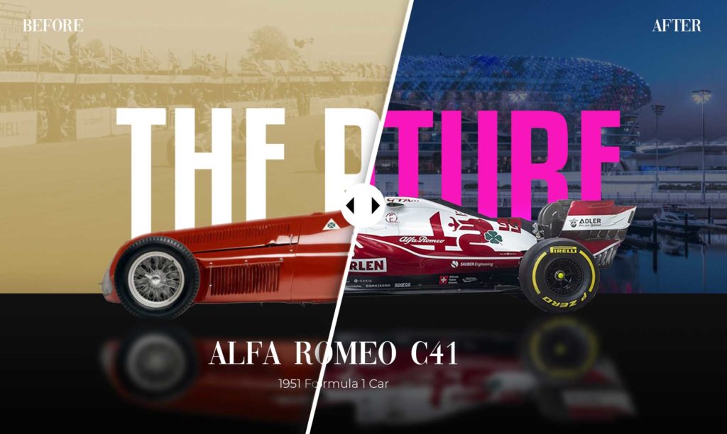 Before and after F1 Landing Page Design - Peter Mocanu