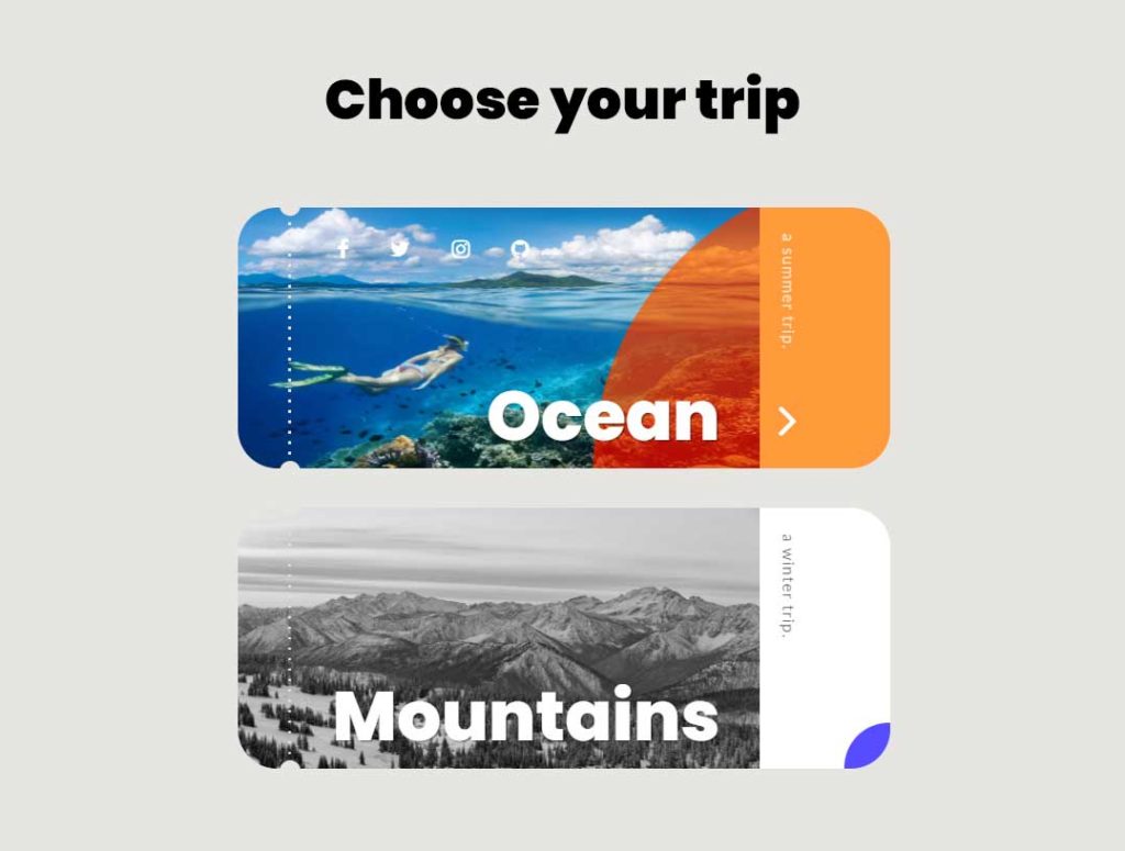 Creative info cards UI Design - Peter Mocanu